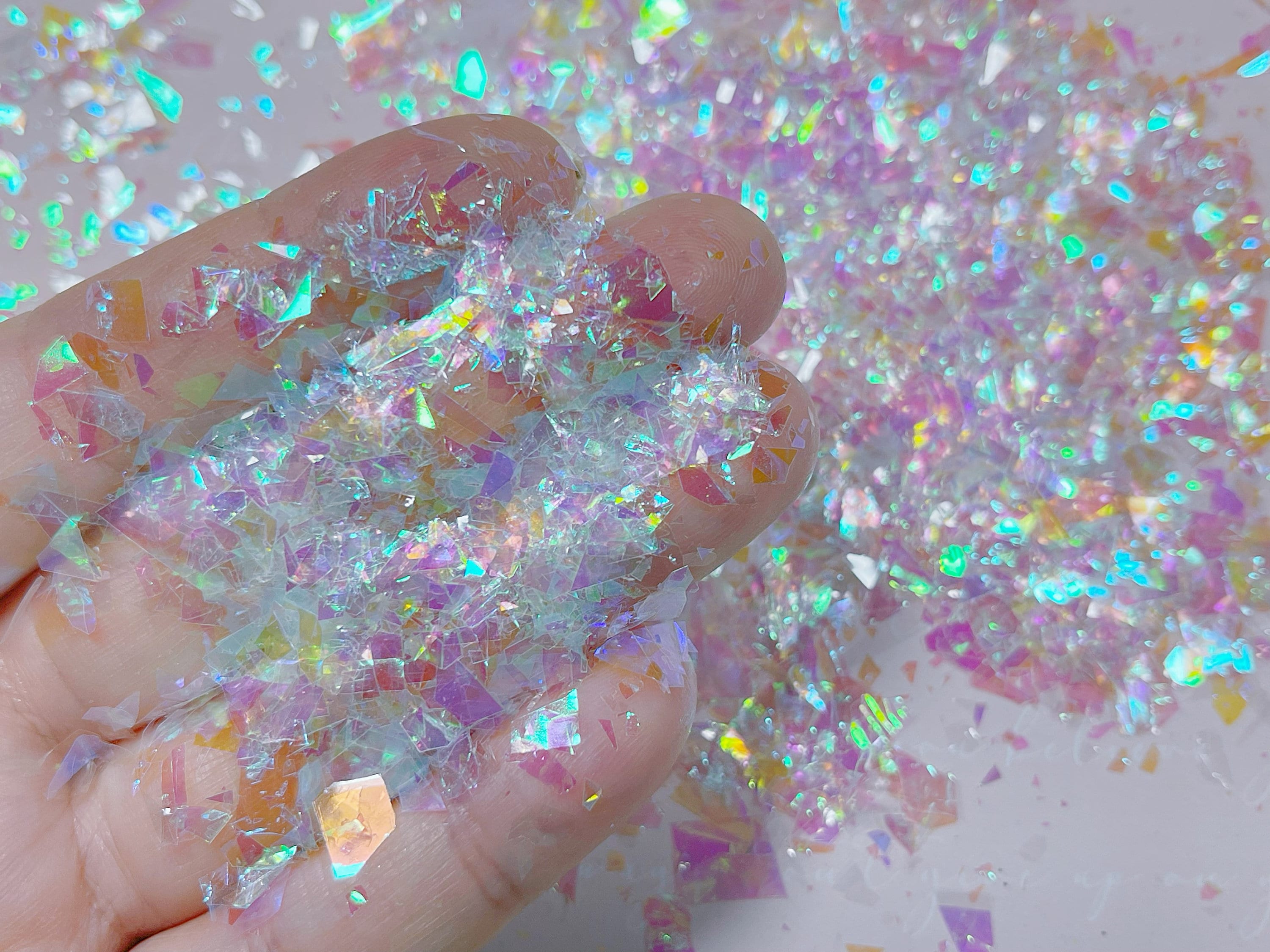 2g Clear Iridescent Glitter Flakes/mylar Flakes/nail Art/nail ...