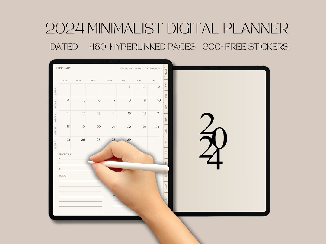 2024 Minimalist Digital Planner, Goodnotes 2024 Planner, iPad Planner ...