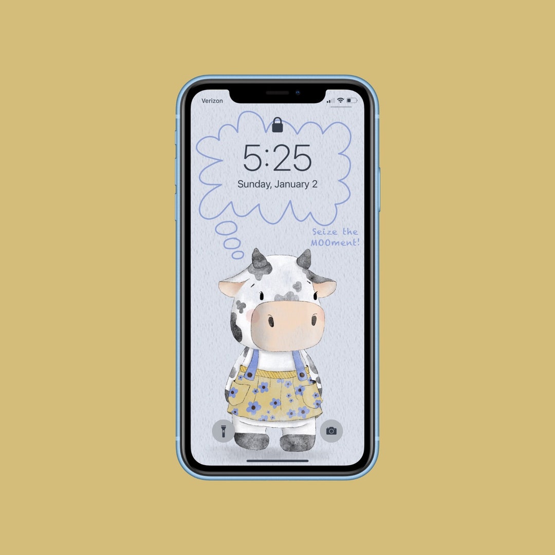 Cute Cow iPhone Android Wallpaper|phone Background|animal Phone ...