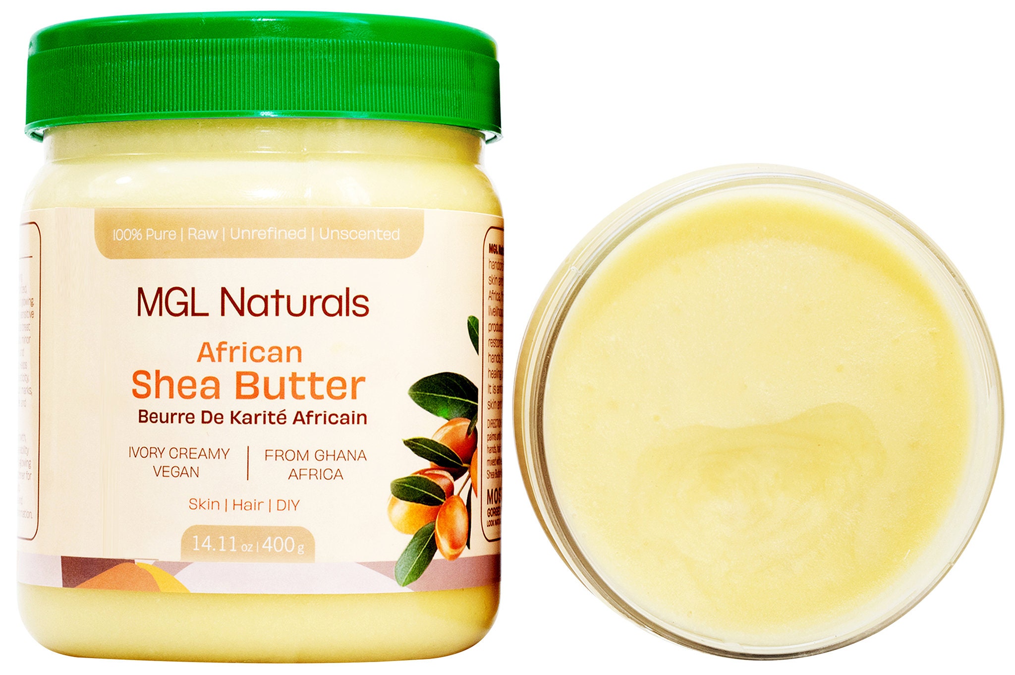 Raw African Shea Butter 16oz, Organic, Ivory, Pure & Unrefined. Nourish ...