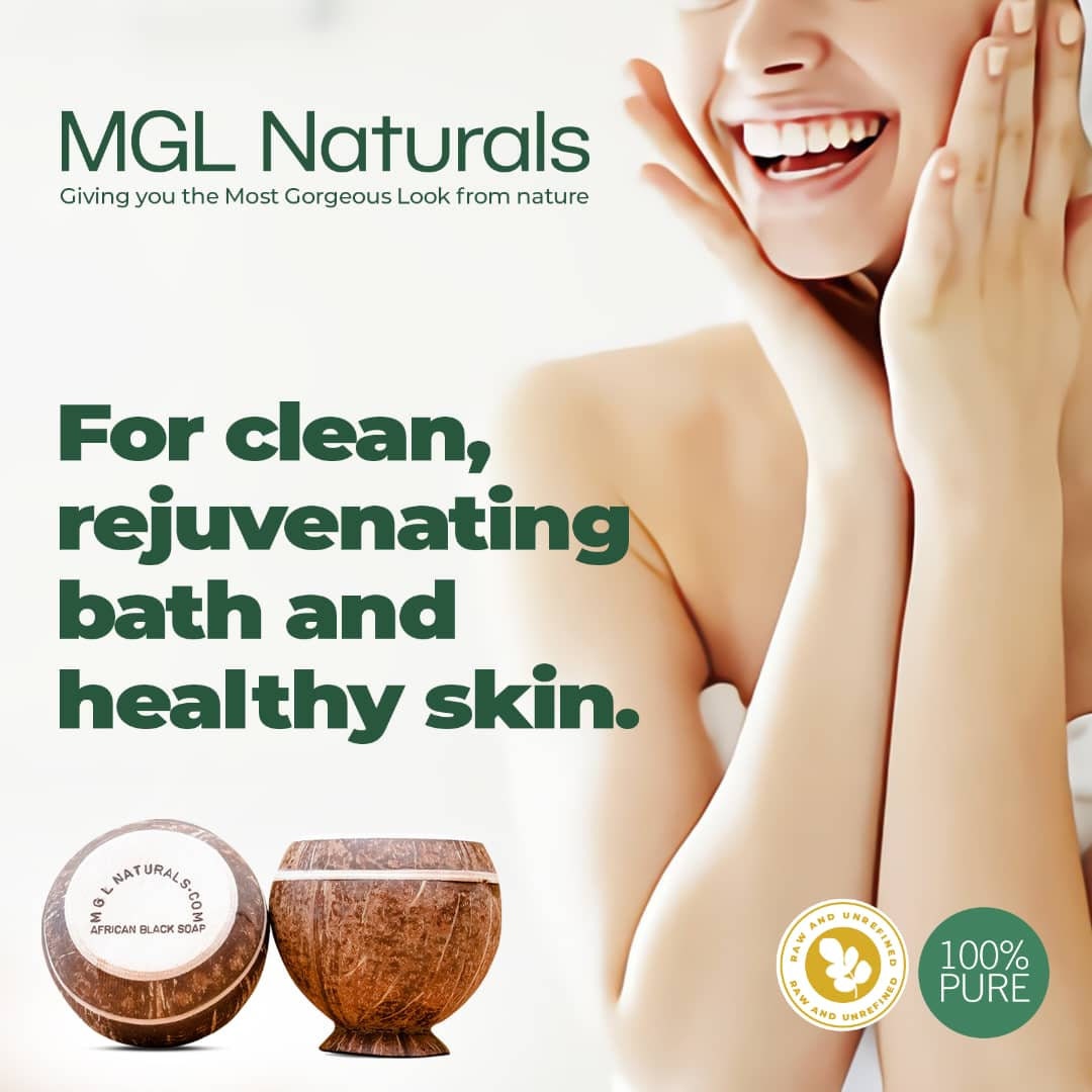 Raw African Black Soap in Coconut Pot by MGL Naturals From Ghana, West Africa - Etsy