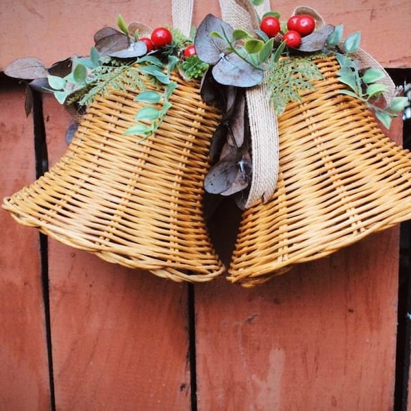 Wicker Christmas Bells - Etsy