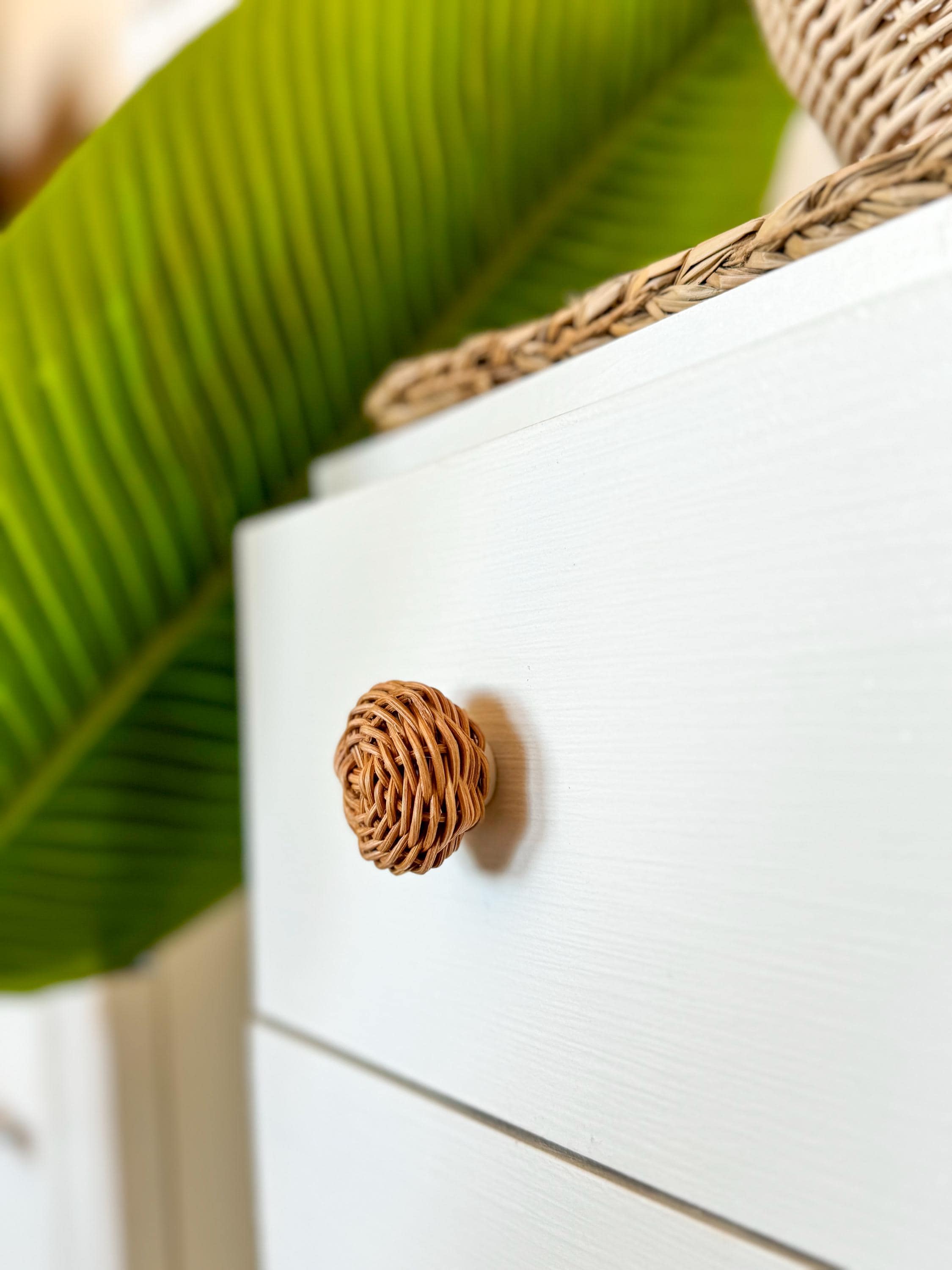 Rattan Drawer Knobs ,wicker Natural Rattan Rope Handle, Rattan Drawer ...