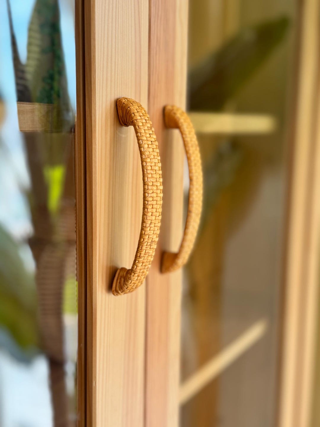 Cabinet Pull Rattan Handles, Wicker Natural Rattan Rope Handle, Rattan ...