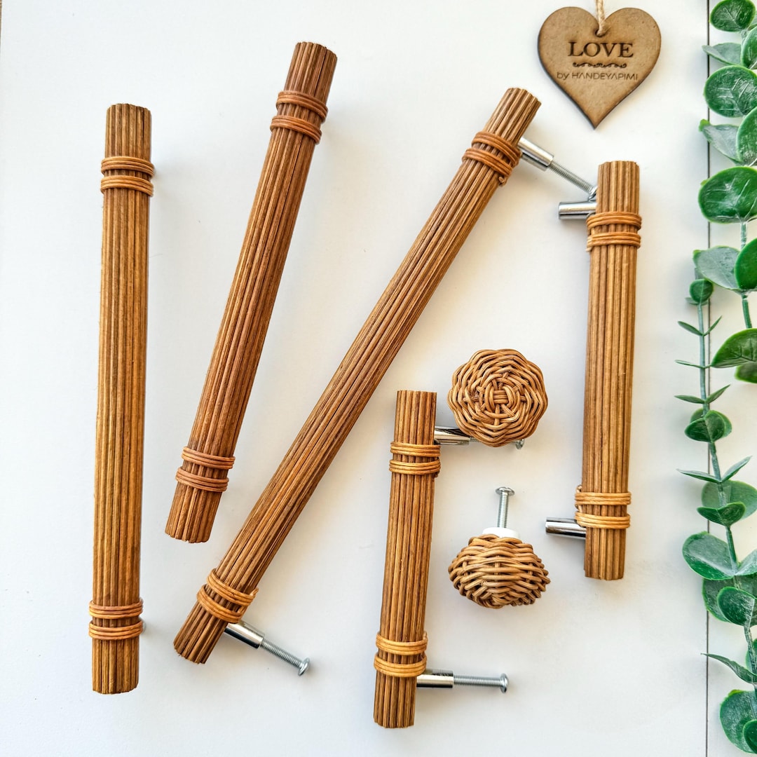 Oak Rattan Handles, Wicker Natural Rattan Handle, Rattan Drawer Pulls ...