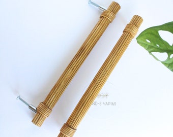 Cabinet Pull Rattan Handles, Wicker Natural Rattan Rope Handle, Rattan ...