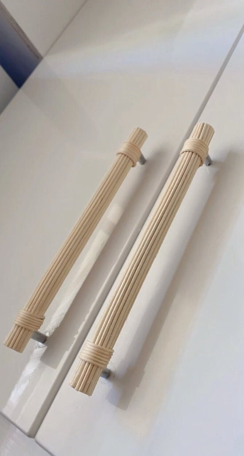Cabinet Pull Rattan Handles Wicker Natural Rattan Rope | Etsy