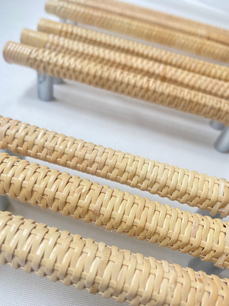 Cabinet Pull Rattan Handles, Wicker Natural Rattan Rope Handle, Rattan ...