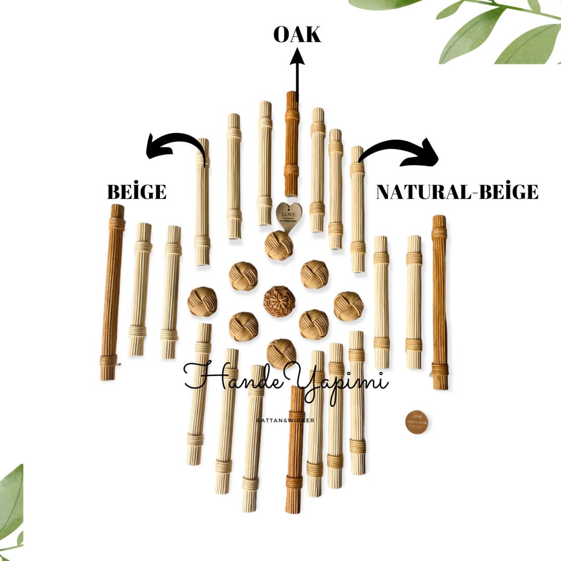 Cabinet Pull Rattan Handles, Wicker Natural Rattan Rope Handle, Rattan ...