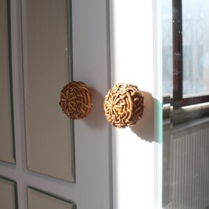 Oak Rattan Rope Handle , Wicker Drawer Knobs, Boho Cabinet Pulls ...