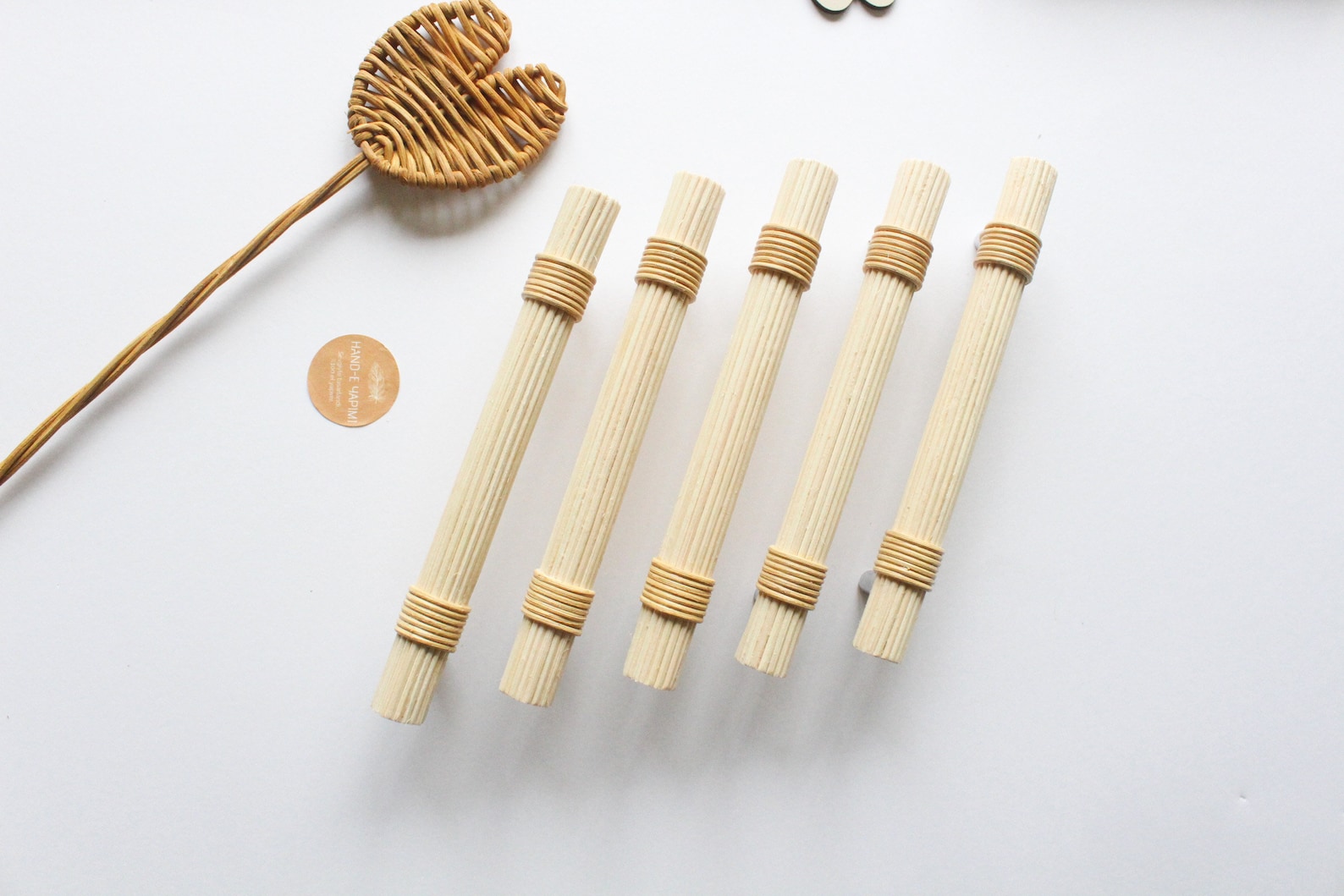 Cabinet Pull Rattan Handles, Wicker Natural Rattan Rope Handle, Rattan ...