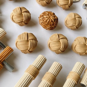 Cabinet Pull Rattan Handles, Wicker Natural Rattan Rope Handle, Rattan ...