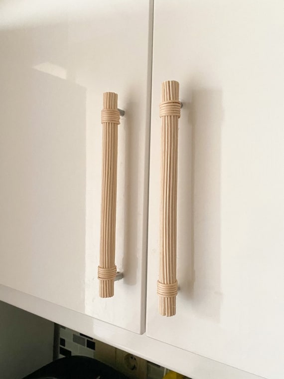 Cabinet Pull Rattan Handles Wicker Natural Rattan Rope - Etsy