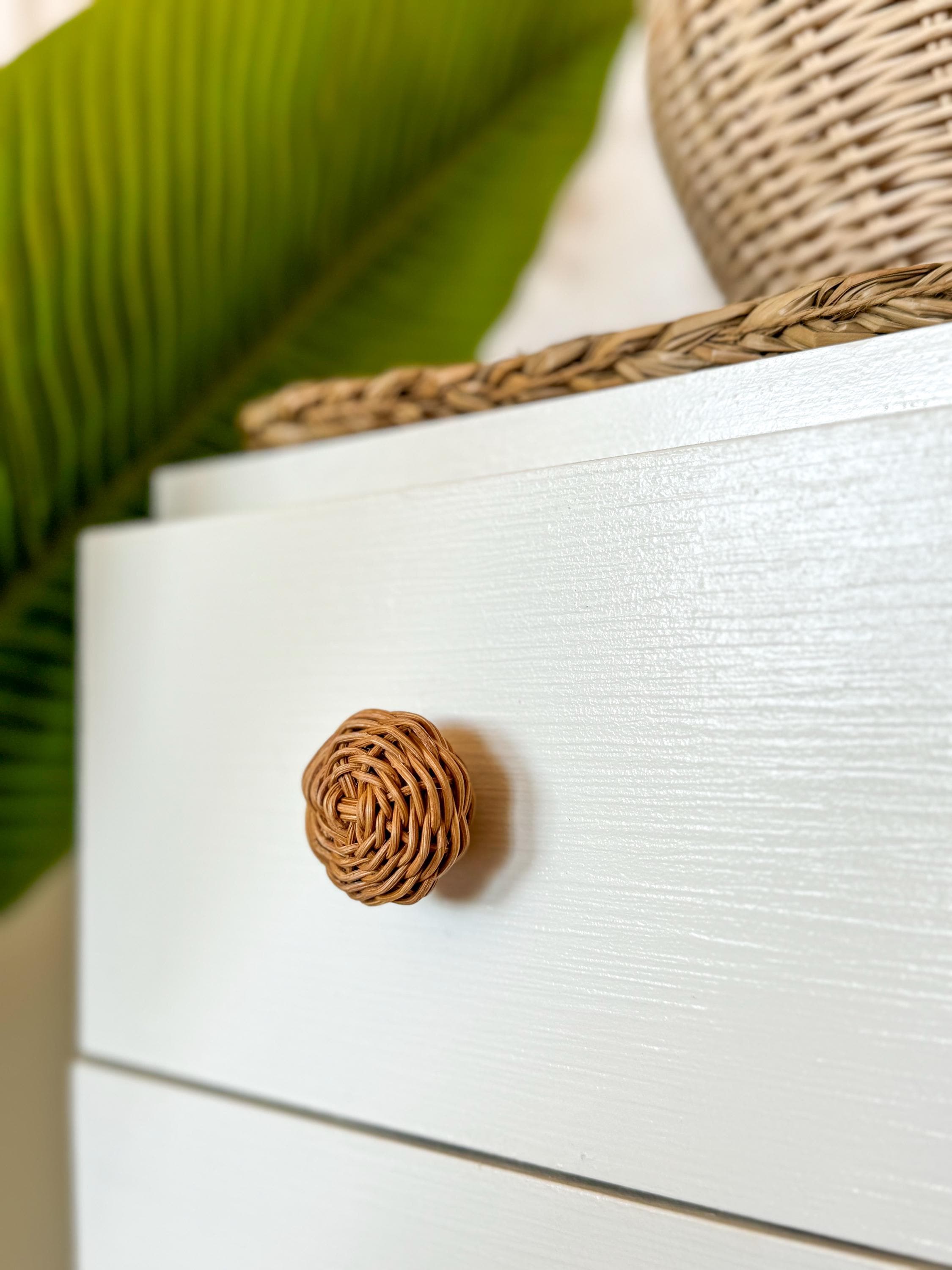 Rattan Drawer Knobs ,wicker Natural Rattan Rope Handle, Rattan Drawer ...