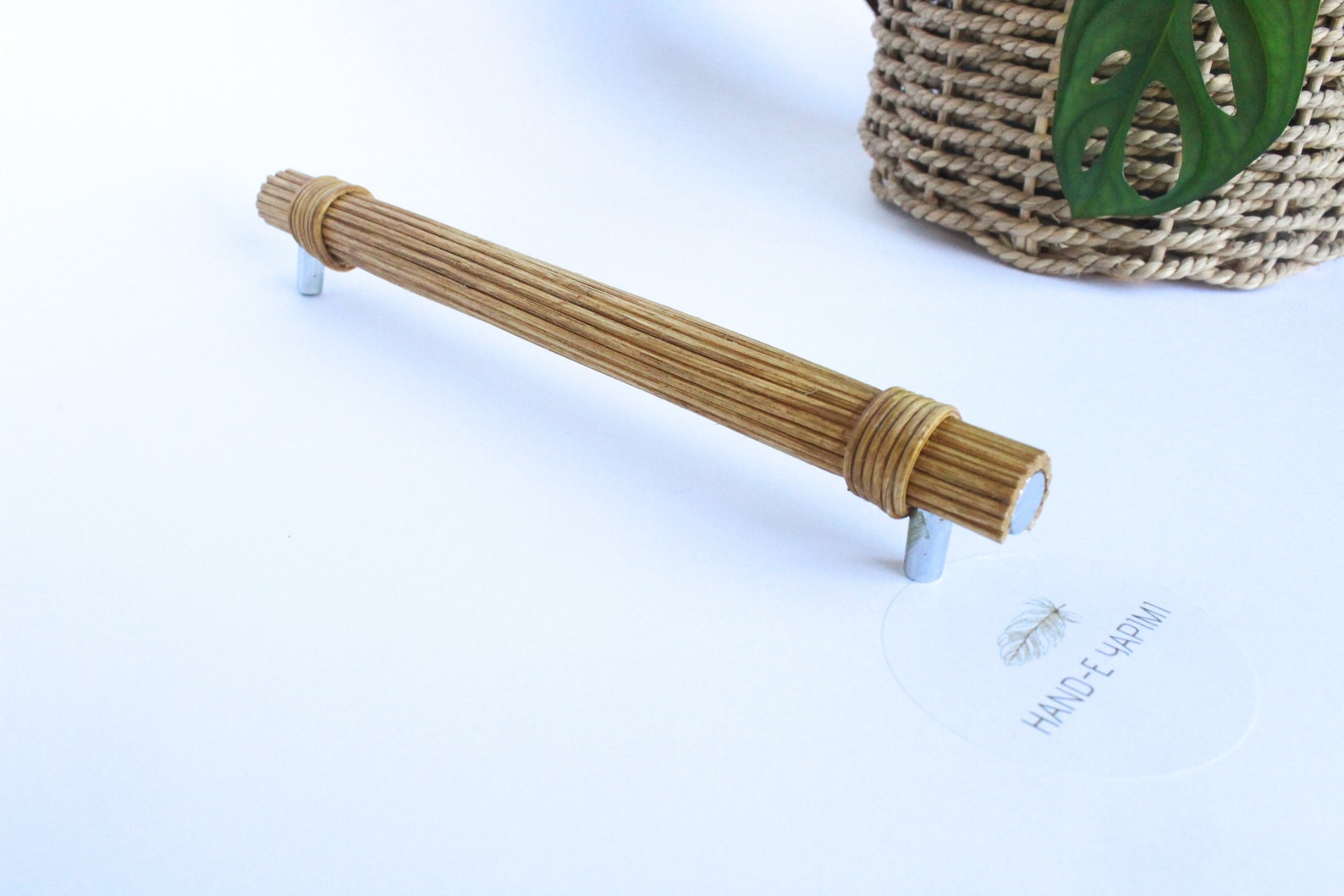 Oak Cabinet Pull Rattan Handles Wicker Natural Rattan Rope - Etsy