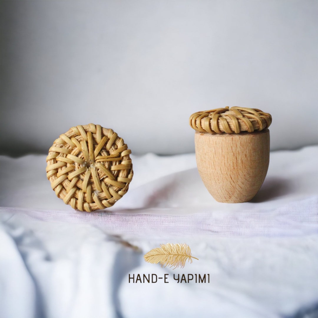 2.5 Cm Rattan Drawer Knobs , Small Rattan Handle,rattan Drawer Pulls ...