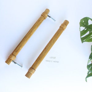 Oak Cabinet Pull Rattan Handles, Wicker Natural Rattan Rope Handle ...