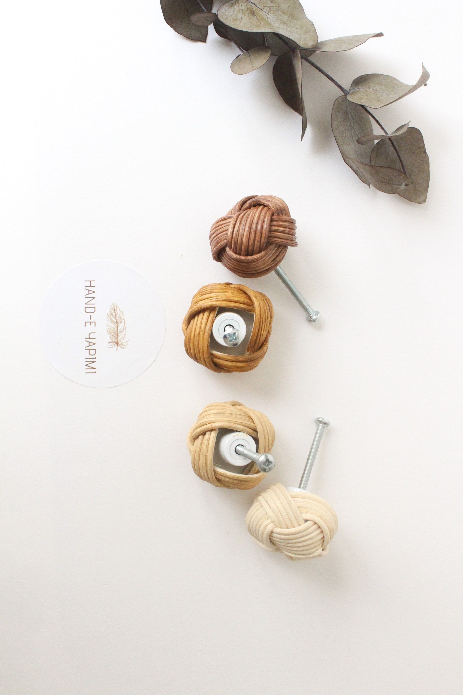Handmade Rattan Drawer Knobs ,wicker Natural Rattan Rope Handle, Rattan ...