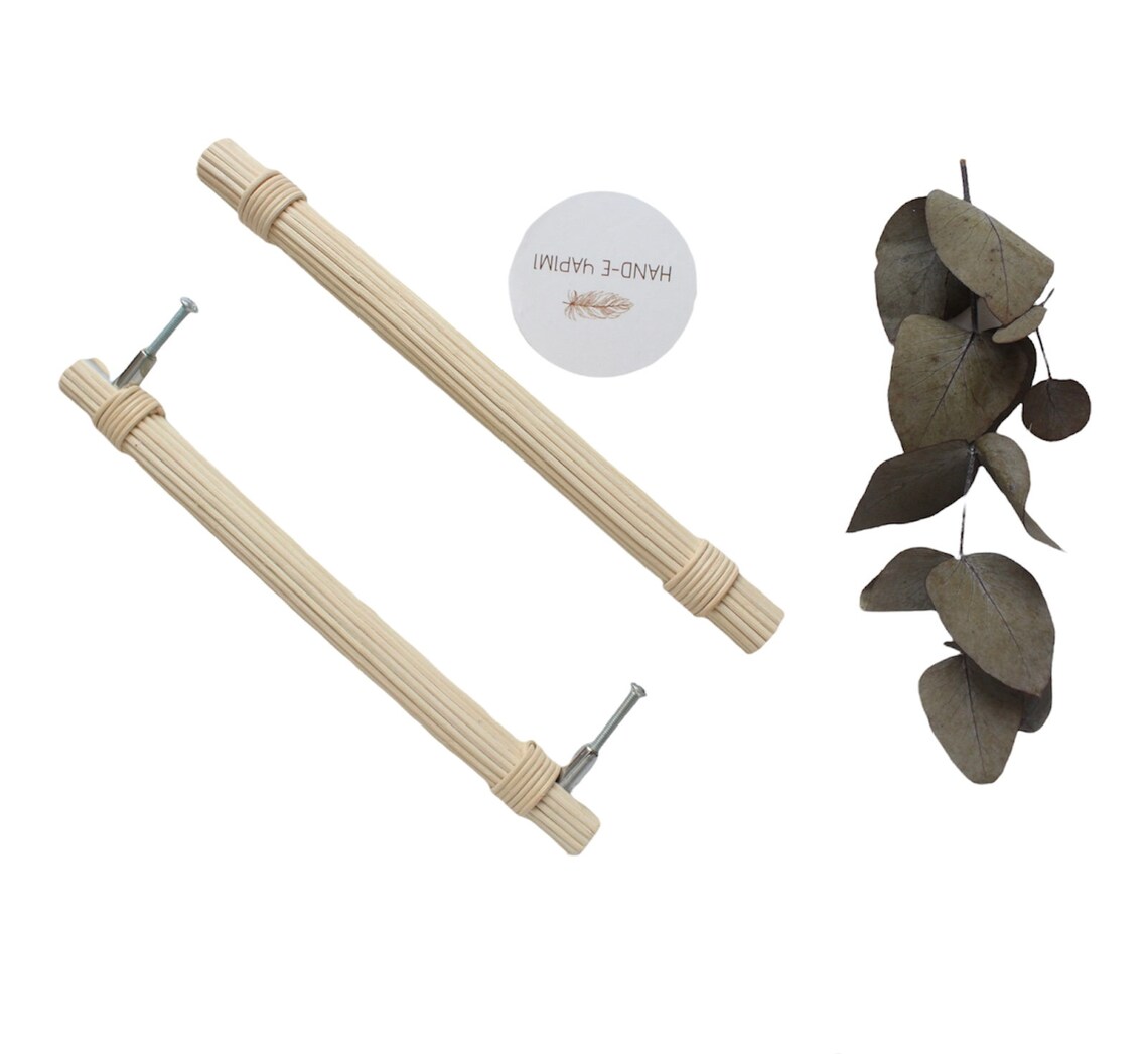 Cabinet Pull Rattan Handles Wicker Natural Rattan Rope - Etsy