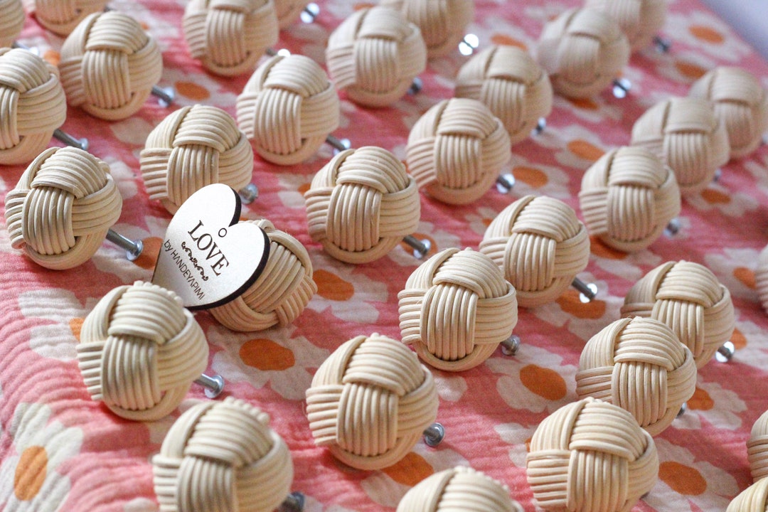 Handmade Rattan Drawer Knobs ,wicker Natural Rattan Rope Handle, Rattan ...