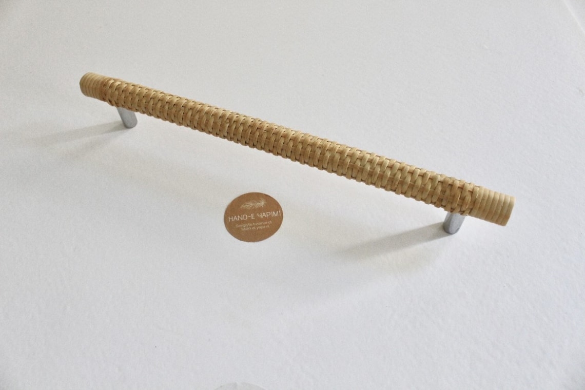 Cabinet Pull Rattan Handles Wicker Natural Rattan Rope - Etsy