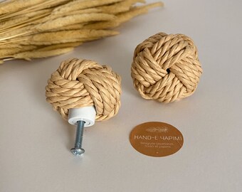 Rustic JUTE ROPE Handle Home Decor Drawer Pull - Etsy