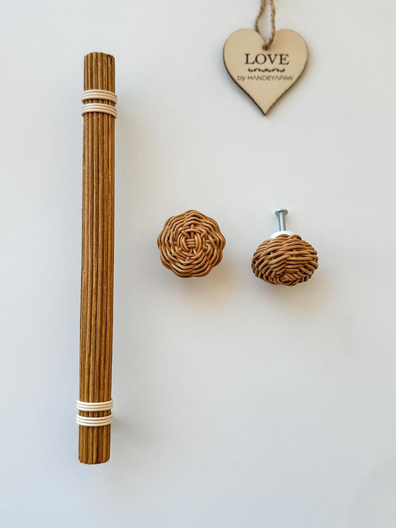 Rattan Drawer Knobs ,wicker Natural Rattan Rope Handle, Rattan Drawer ...