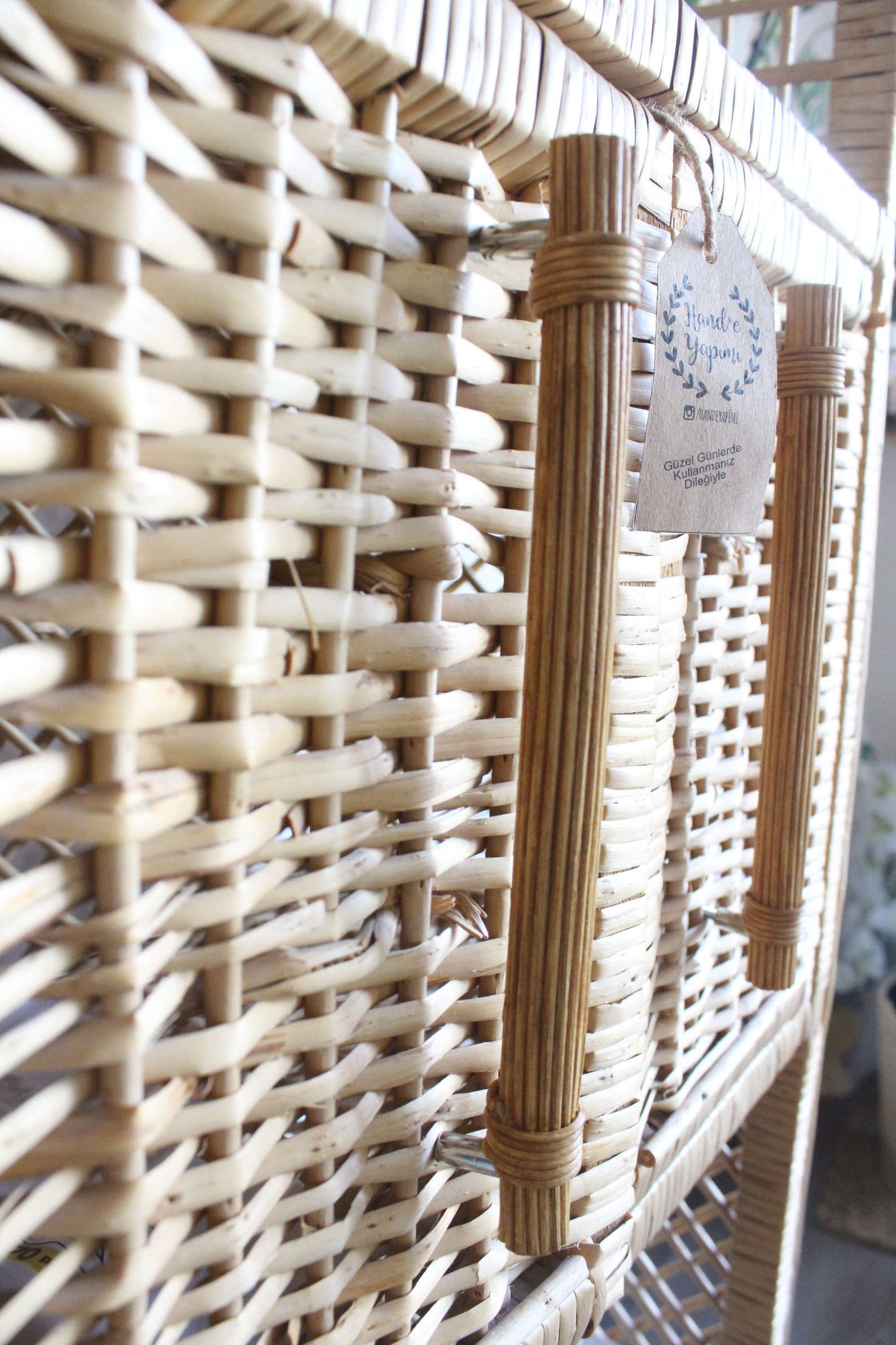 Oak Cabinet Pull Rattan Handles Wicker Natural Rattan Rope - Etsy