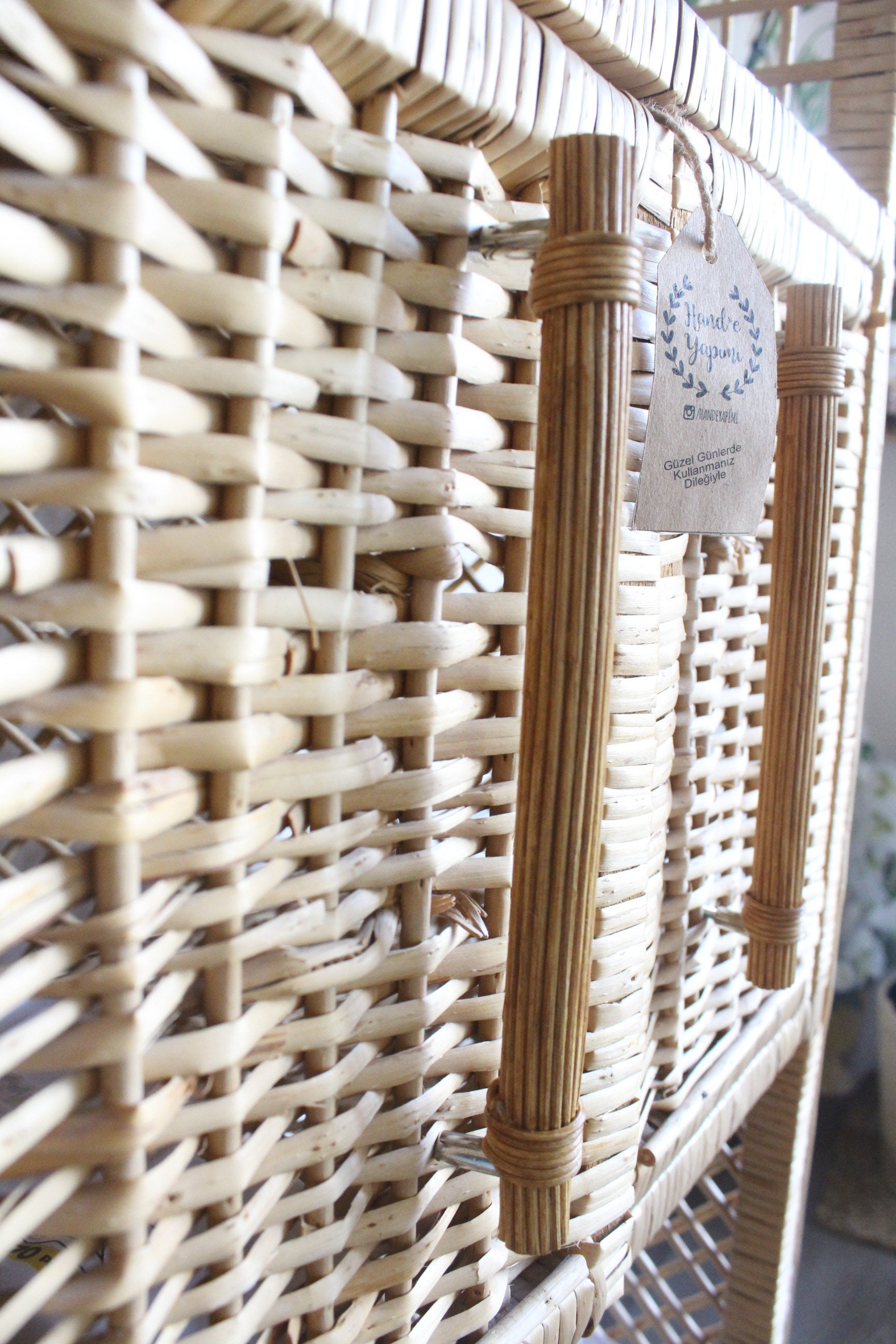 Oak Cabinet Pull Rattan Handles Wicker Natural Rattan Rope - Etsy