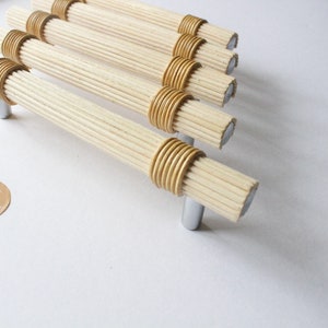 Cabinet Pull Rattan Handles, Wicker Natural Rattan Rope Handle, Rattan ...