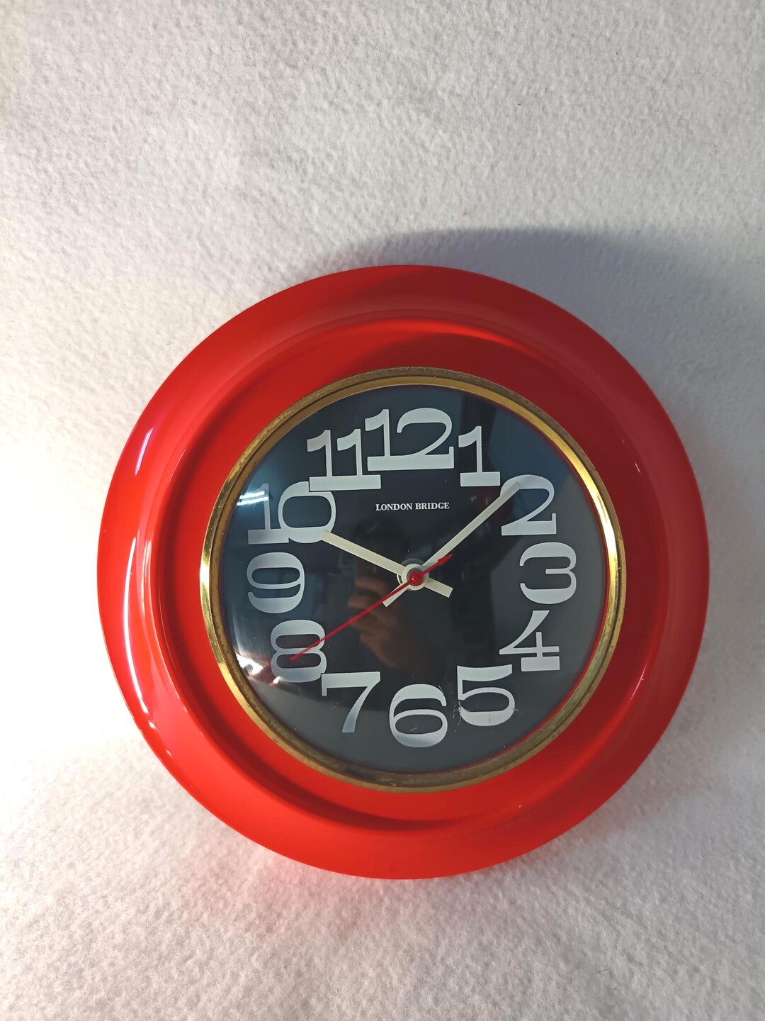 1970s Vintage Red Wall Clock Goldtime I.B.O. – German Electronic ...