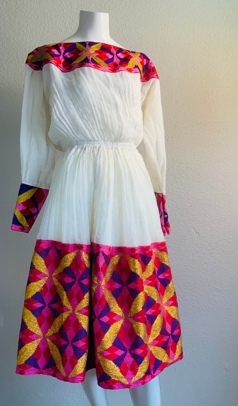 Ethiopian Traditional Dress, Pink Habesha Dress, Eritrean Traditional ...
