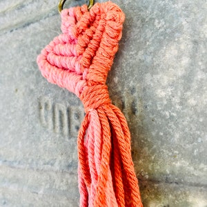 Macrame Heart Bag Charms - Etsy
