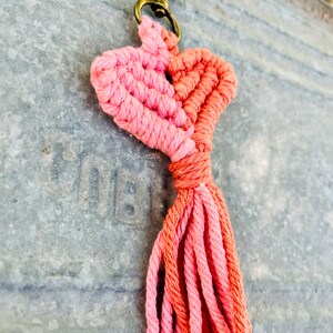 Macrame Heart Bag Charms - Etsy