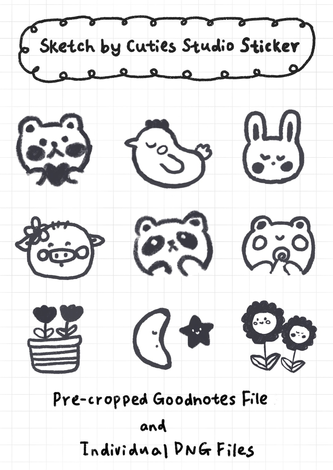 Doodle Digital Stickers, Cute Doodle Sticker, Goodnotes Stickers, Pre ...