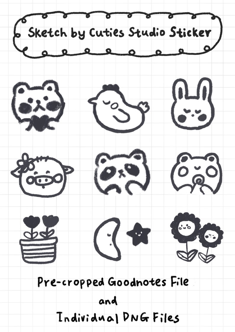 Doodle Digital Stickers, Cute Doodle Sticker, Goodnotes Stickers, Pre ...