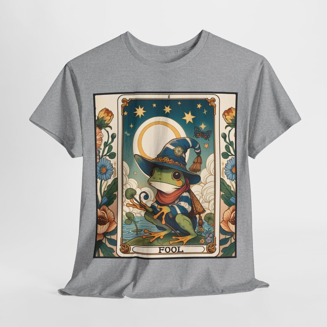 Frog Tarot Tshirt, Witch Wizard Frog Oracle Card Shirt, Trendy ...