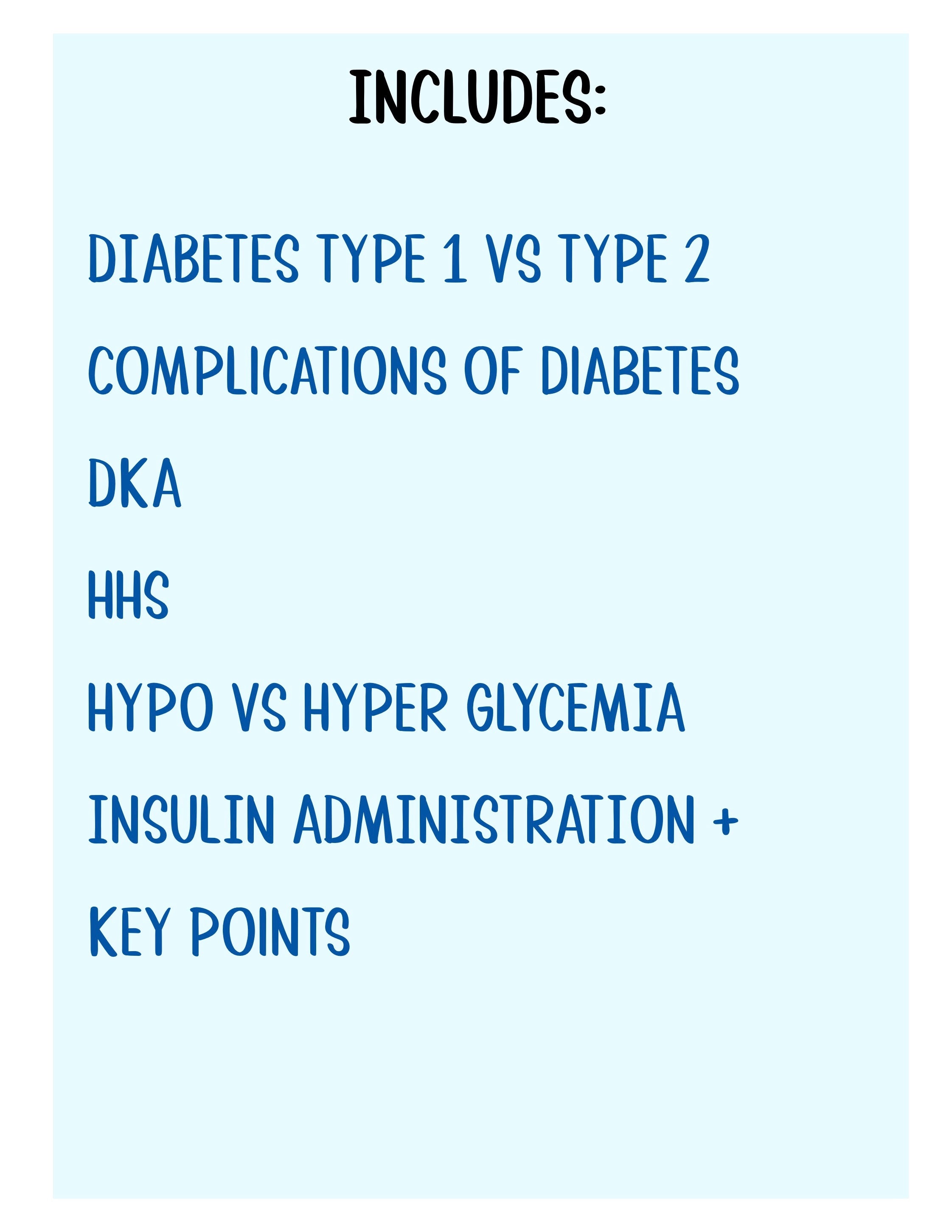 Diabetes Crash Course | Nursing Notes | Digital Copy Only - Etsy