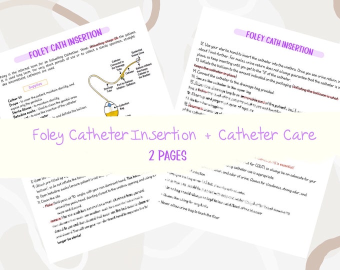NURSING NOTES- Urinary Care & Catheterization - Etsy