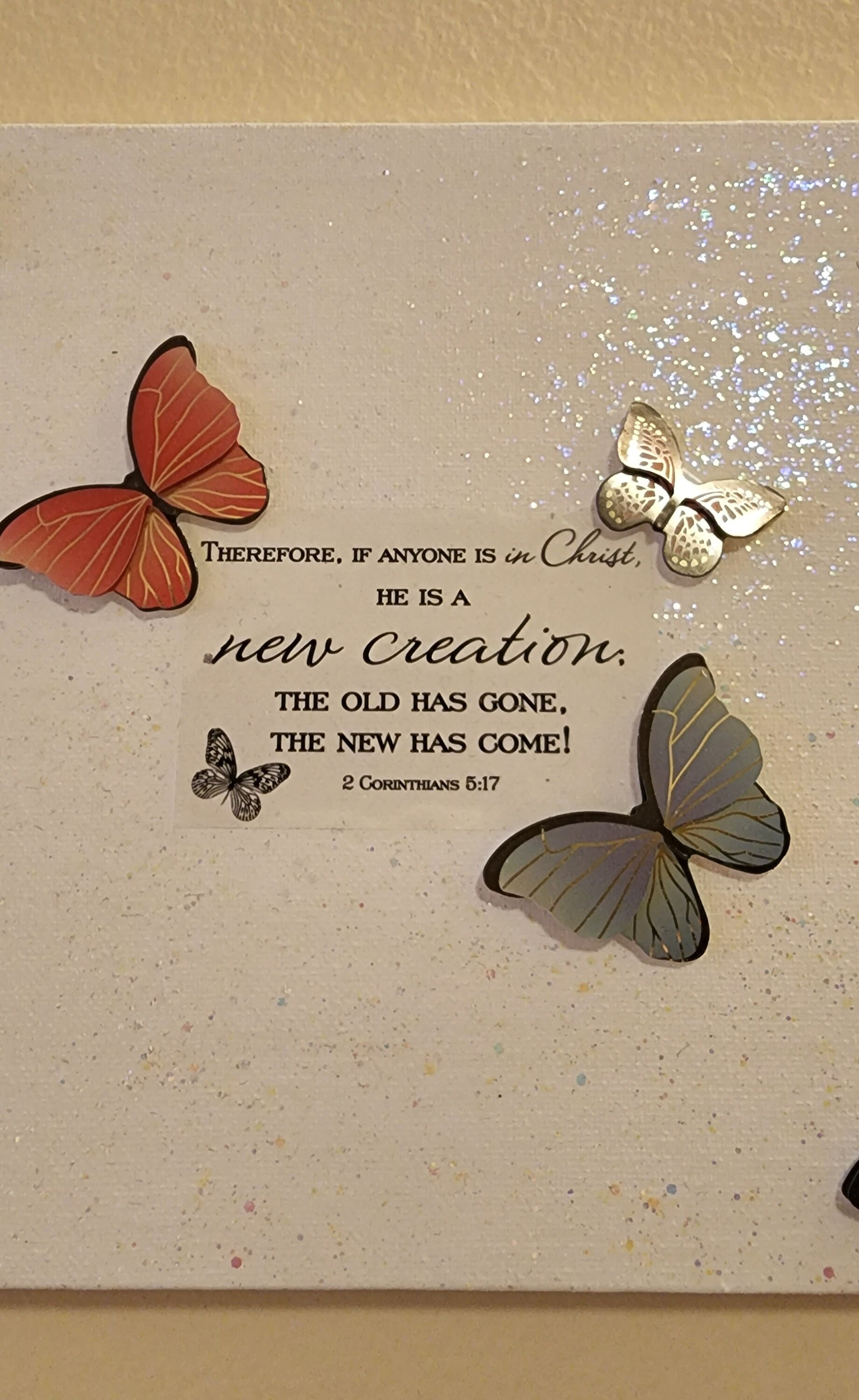 Butterfly Scripture Canvas, Butterfly Home Decor, New Creation ...
