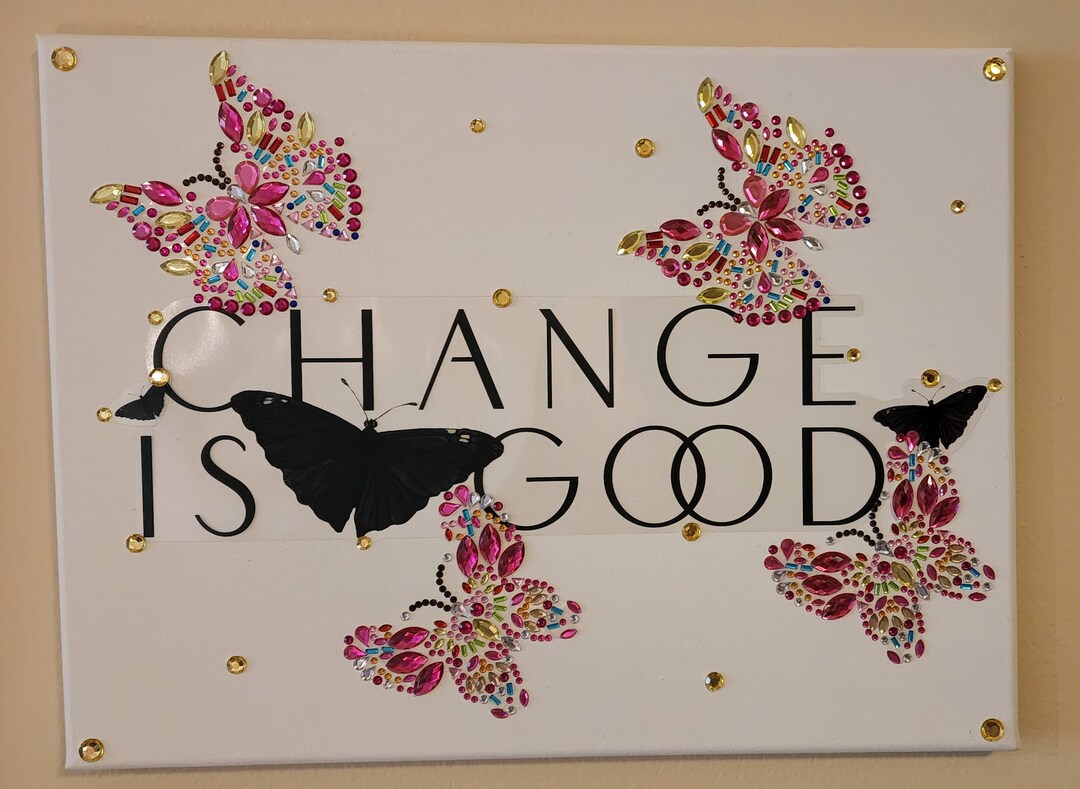 Change is Good Butterfly Canvas, Motivational Butterfly Canvas ...