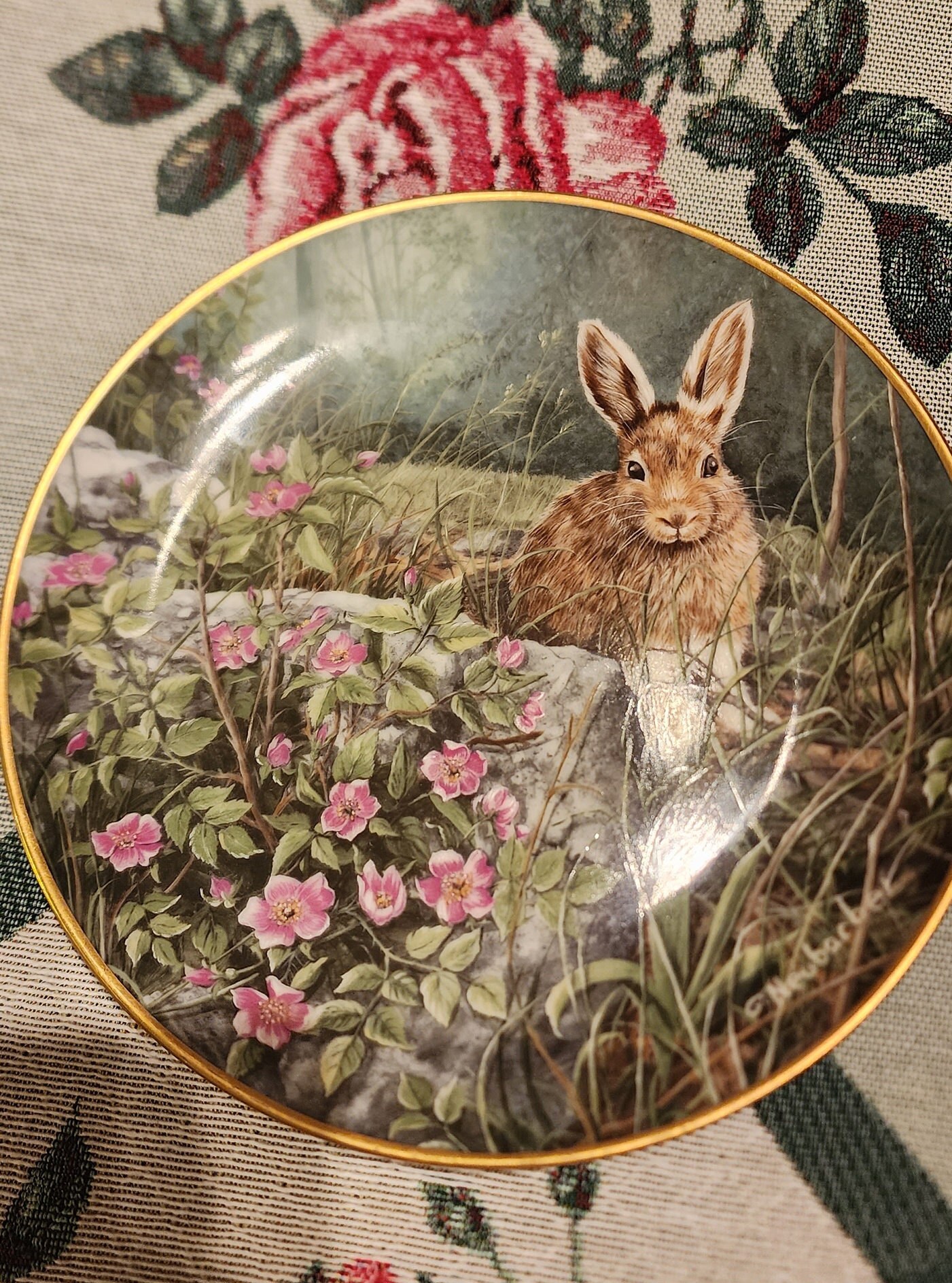 Unique Vintage Kaiser Rabbit Porcelain Plate, Floral Themed Collector ...