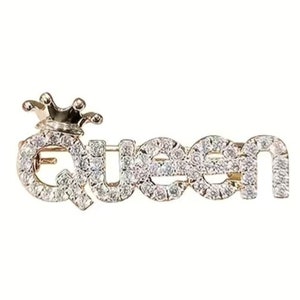 Queen Rhinestone Letter Pin With Crown Queen Rhinestone - Etsy