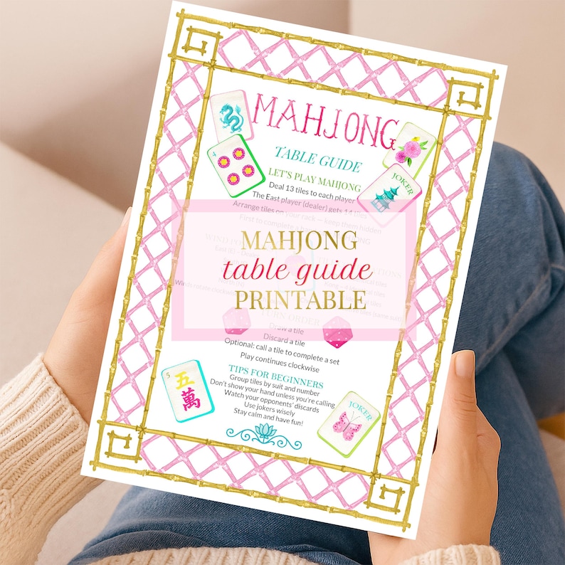 American Mahjong Table Guide | Beginner Cheat Sheet (PDF) - Etsy