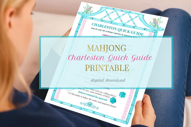 Mahjong Charleston Quick Guide Printable | American Mahjongg Beginner ...