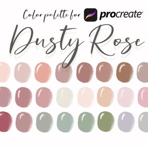 Dusty Rose Color Procreate Palette, 30 Colors Swatches, Color Palette ...