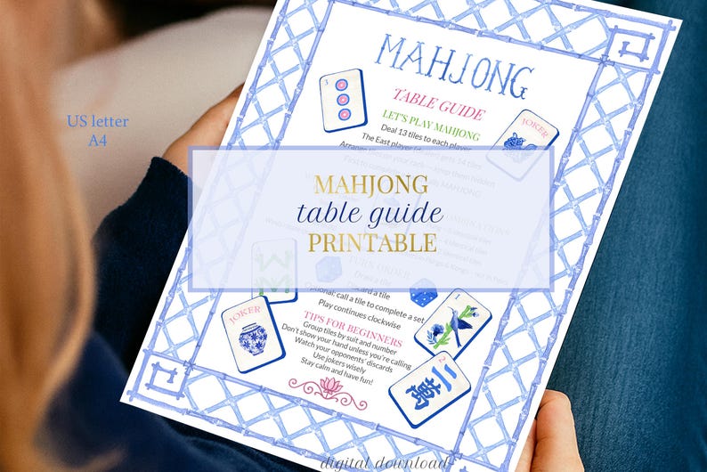 American Mahjong Table Guide | Chinoiserie Beginner Cheat Sheet (PDF ...