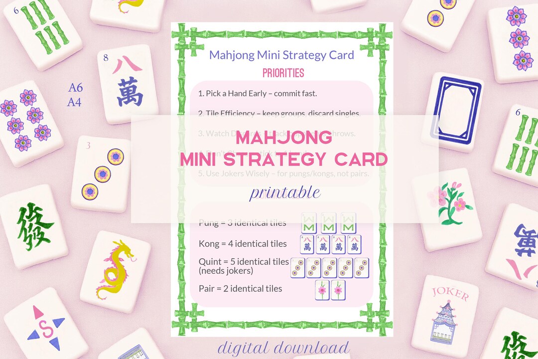 Mahjong Mini Strategy Card | NMJL American Rules (digital Download) - Etsy