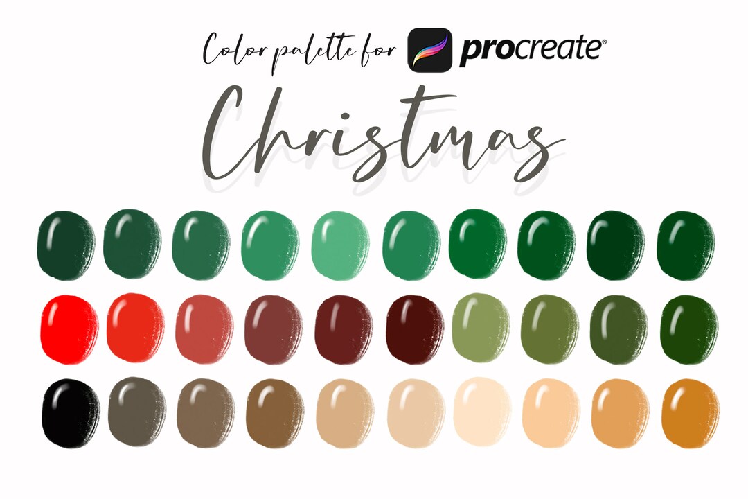 Christmas Color Procreate Palette, 30 Colors Swatches, Color Palette ...