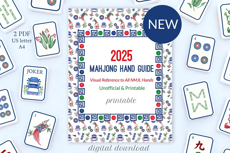 Printable Mahjong 2025 NMJL Hand Guide Cheat Sheet - Visual Mahjongg ...